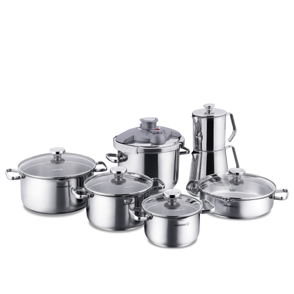 Korkmaz Aqua 14 Piece Hyper Set - KitchenSpot