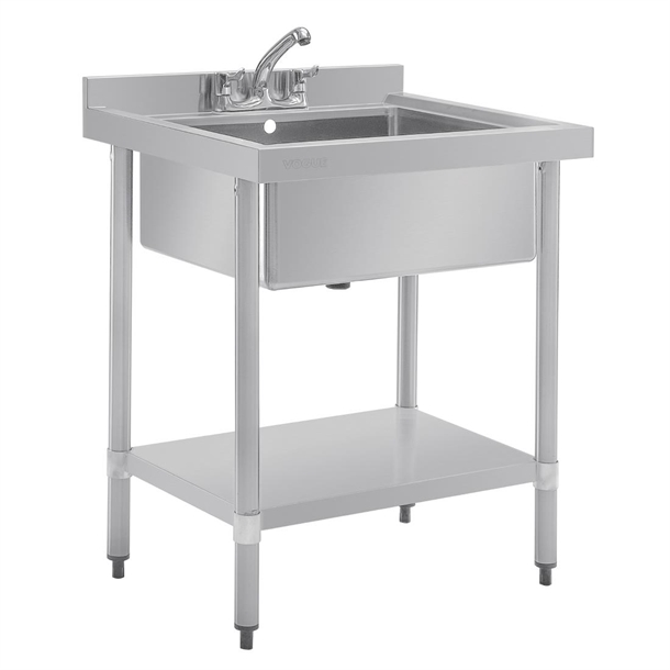 Stainless Steel Midi Pot Wash Sink with Undershelf - KitchenSpot