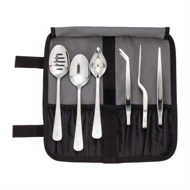 6 Piece Chef Plating Kit with Storage Roll - KitchenSpot